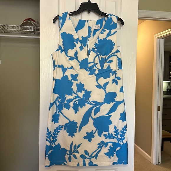 Milly | Dresses | Milly Blue And White Cocktail Dress | Poshmark